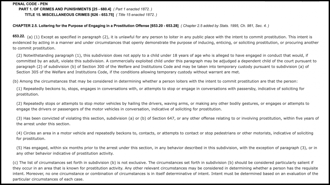 Governor Signs Bill to Eliminate Sex Work Loitering Law for Which ...